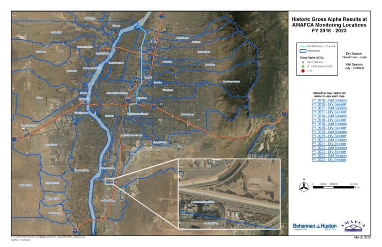 AMAFCA | Interactive Historic Gross Alpha Map Feb. 2023 - AMAFCA